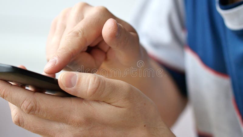 A Man Using Apps on a Mobile Touchscreen Smartphone Stock Photo - Image ...