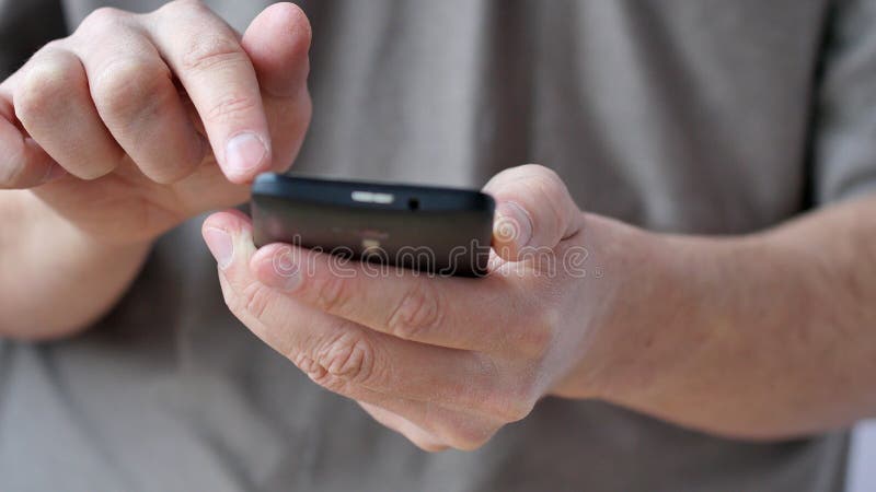 A Man Using Apps on a Mobile Touchscreen Smartphone Stock Image - Image ...