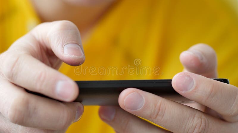 A Man Using Apps on a Mobile Touchscreen Smartphone Stock Image - Image ...