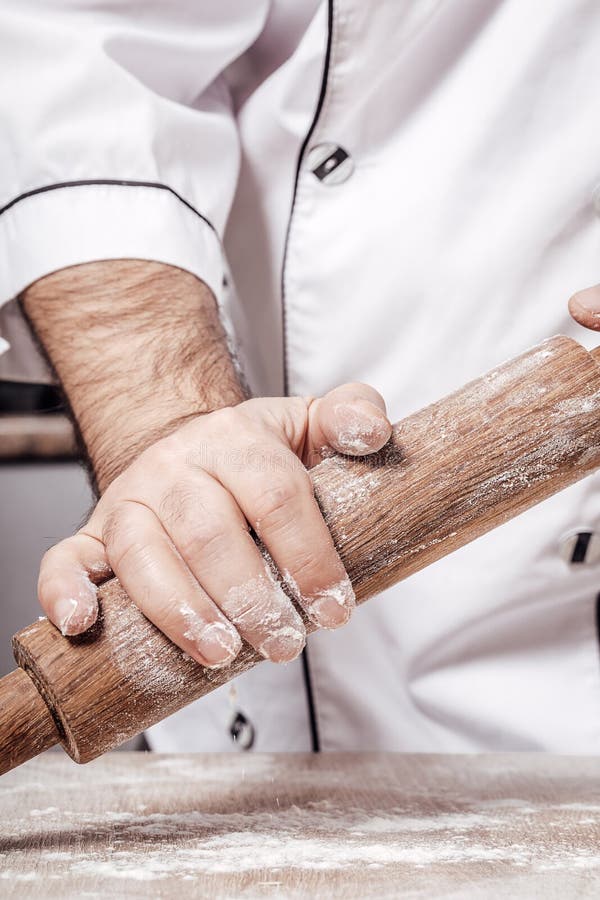 Man Using Bakery Mold for Cookies Stock Image - Image of knead, hand ...