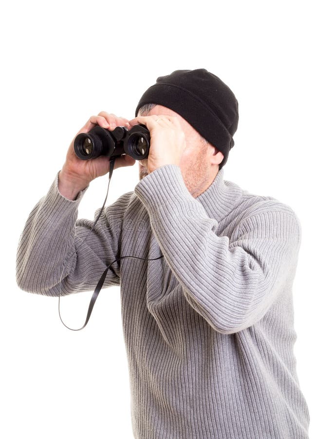 Man using binoculars stock image. Image of worker, male - 27950081