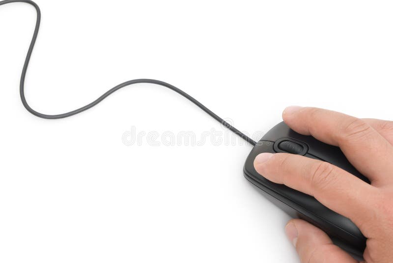 Man using a black mouse stock image. Image of computer - 28581809