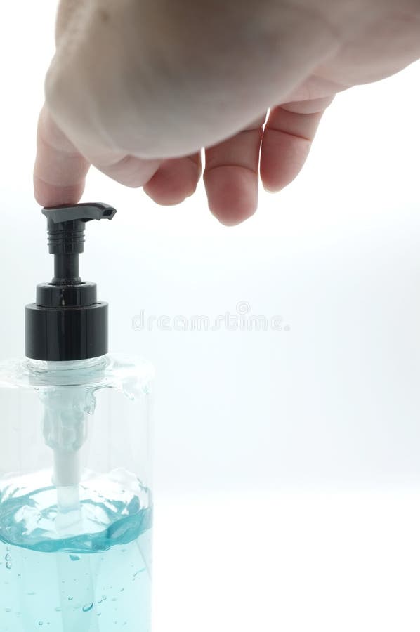 Man Using Bottle of Alcohol Gel Rub Clean Hands Hygiene Prevention of ...