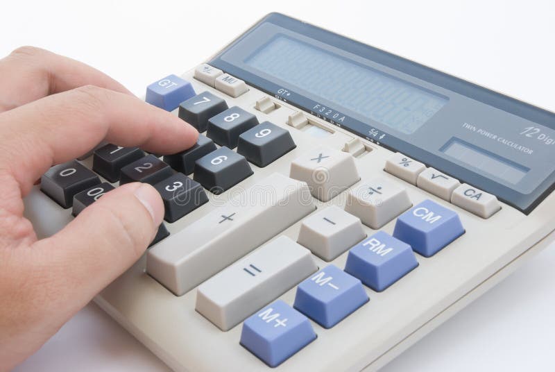 Using a calculator stock image. Image of subtract, addition - 27298247