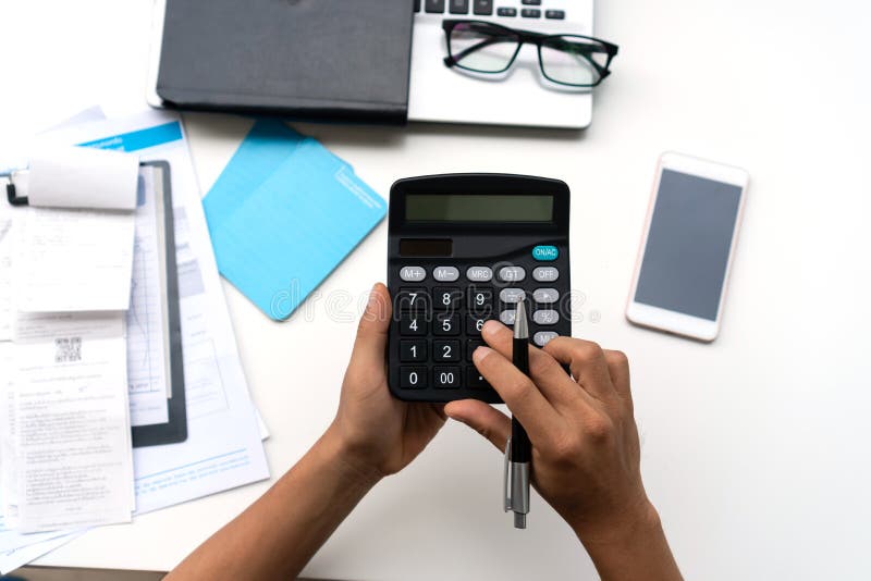 Calculator for Doing Office Related Work Isolated on White Background ...