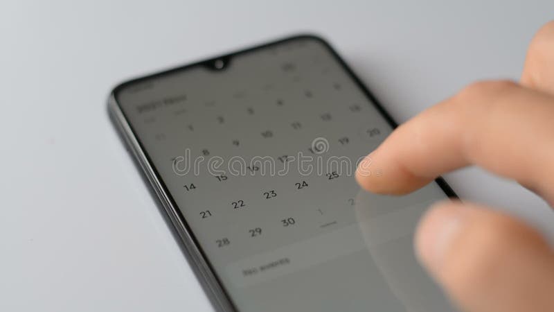 Man Using Calendar App on the Mobile Device Stock Video - Video of ...