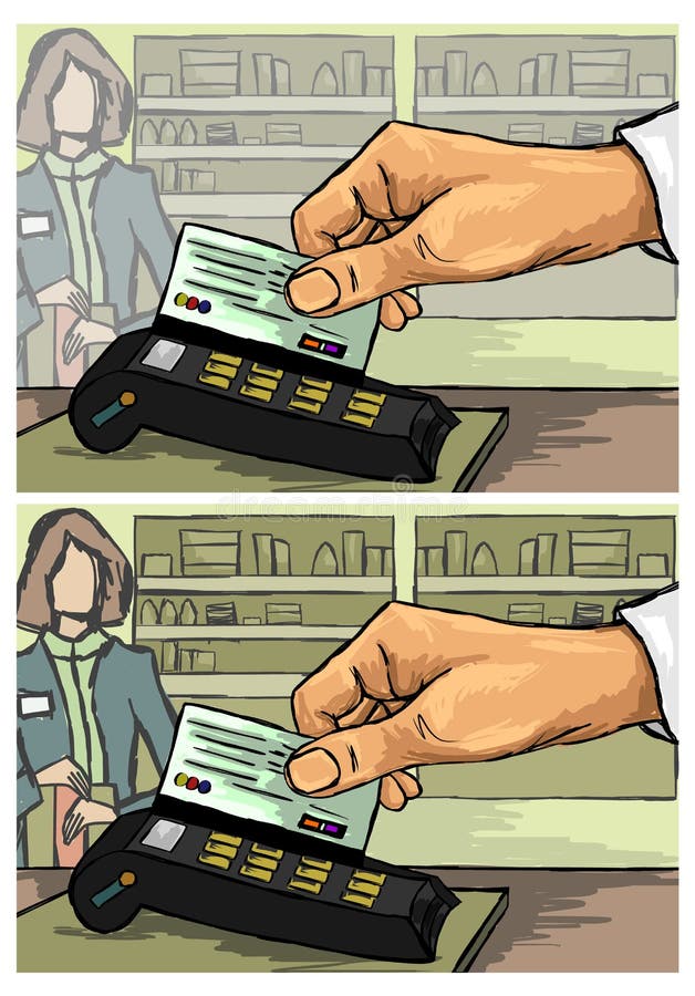 Man using card stock vector. Illustration of store, cash - 93499286