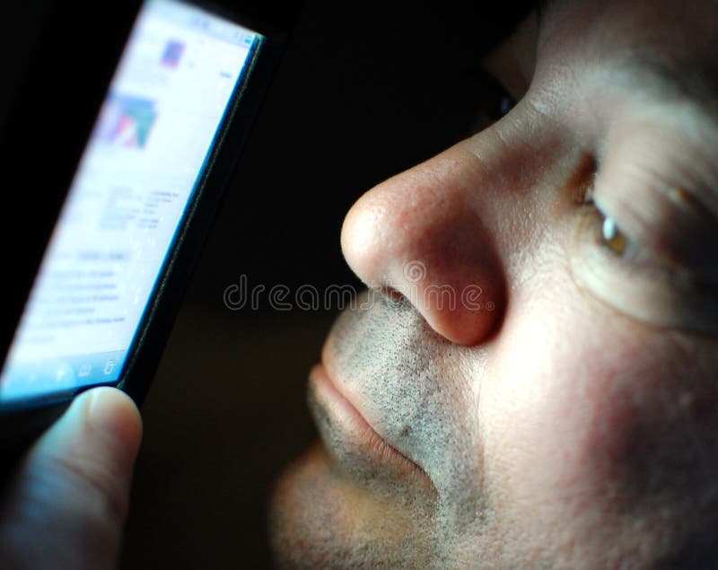 Man using cell phone. stock photo. Image of call, night - 14756898