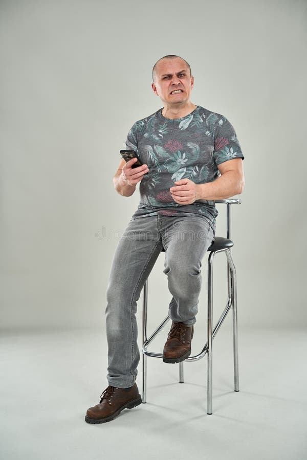 Man Using Cellphone in Anger Stock Photo - Image of communication ...