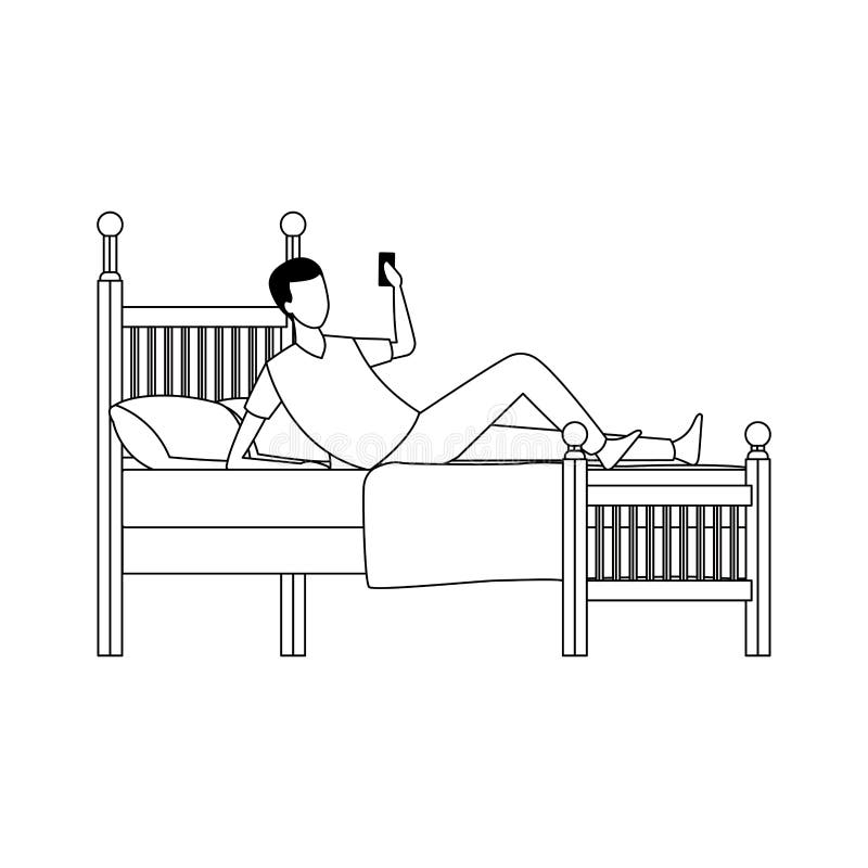 Cellphone Lying Down with Video Watching Stock Vector - Illustration of ...