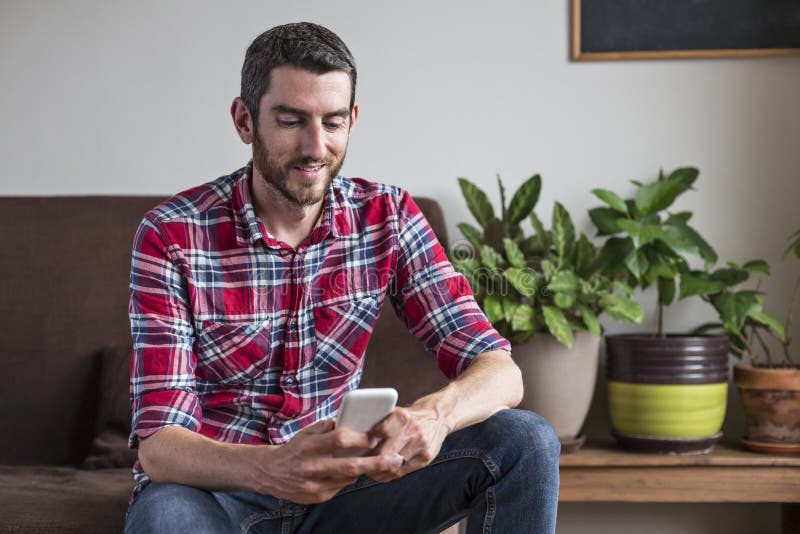 Man using cellphone stock image. Image of person, discussing - 225953019