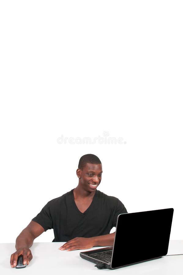 Man Using Computer stock photo. Image of diverse, male - 44098862