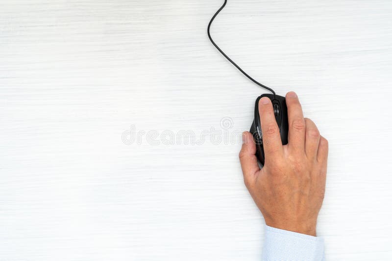 Man using a computer mouse stock image. Image of click - 124761841