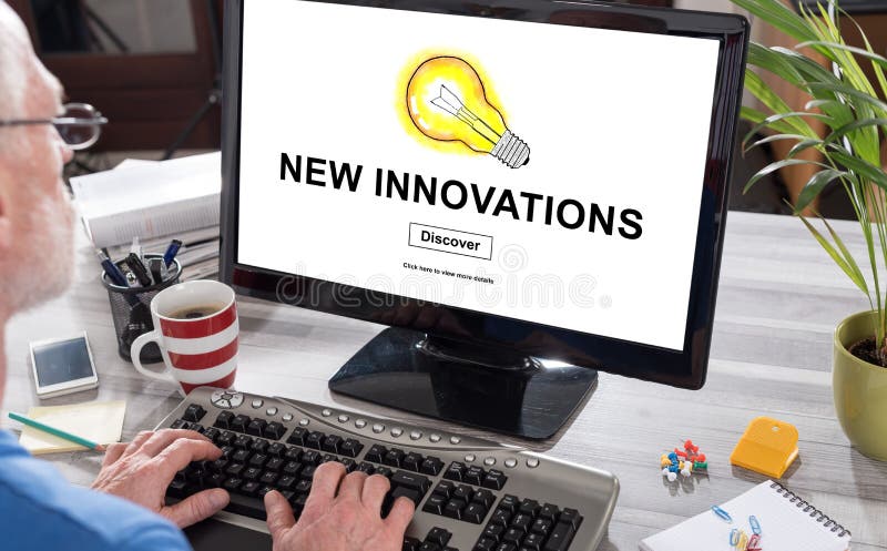 New Innovations Concept on a Computer Stock Photo - Image of creative ...