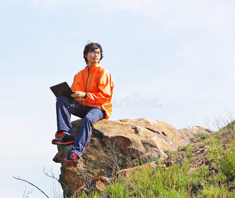 Lonely man stock image. Image of jetty, sand, escape - 17344867