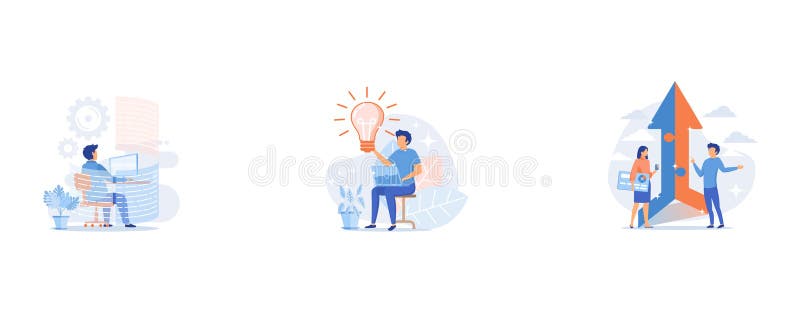 Man Using Computer at Work, Thinking Outside the Box, Coworkers Cartoon ...