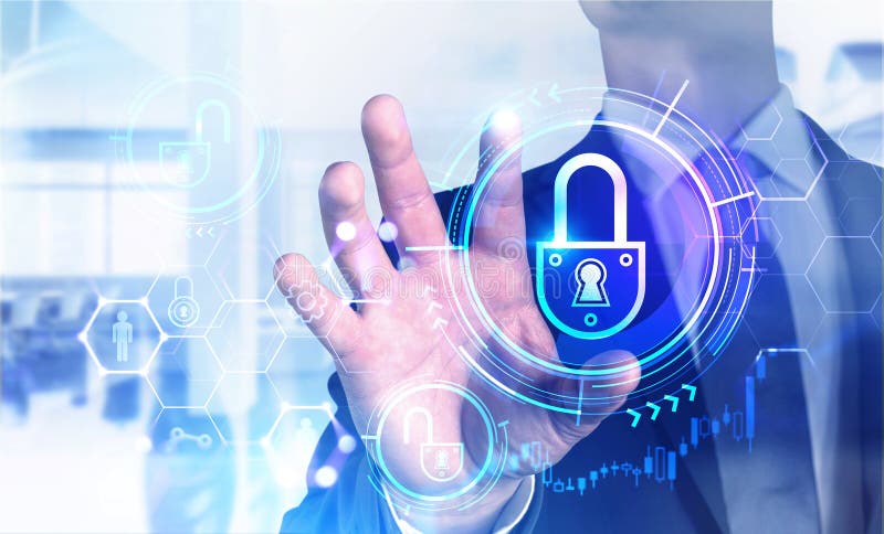 Man Using Cyber Security Interface Stock Photo - Image of password ...