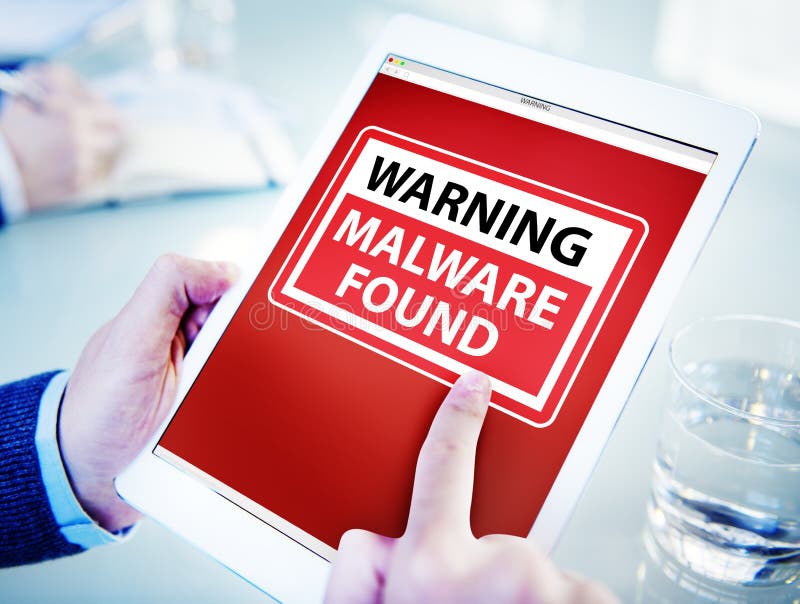 Man Using a Digital Tablet with Virus Stock Photo - Image of phishing ...