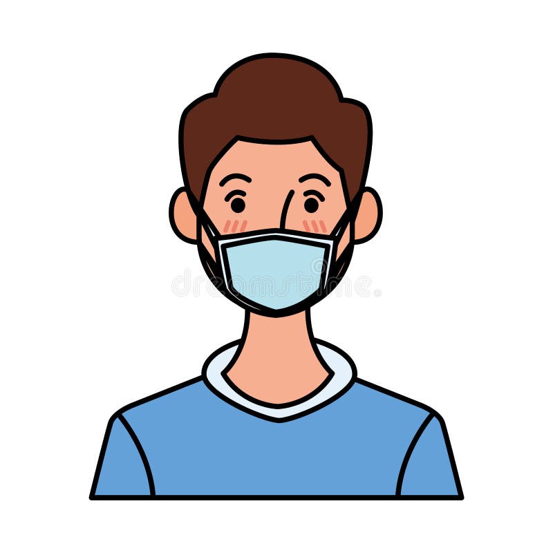 Man Using Face Mask Character Stock Vector - Illustration of medicine ...