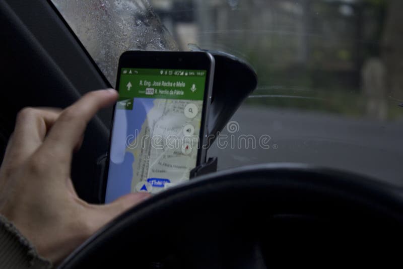Man Using Google Maps on Smartphone Editorial Stock Photo - Image of ...