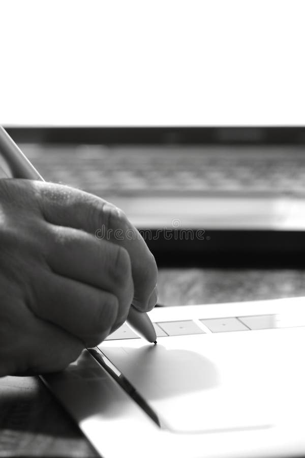 Man Using Graphics Tablet a Stock Image - Image of hand, working: 35514885