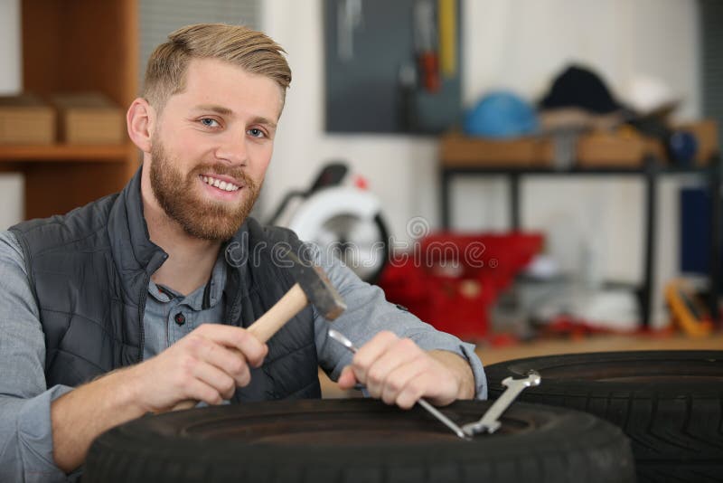 Remove Tyre with Tyre Changer Machine Stock Image - Image of repair ...