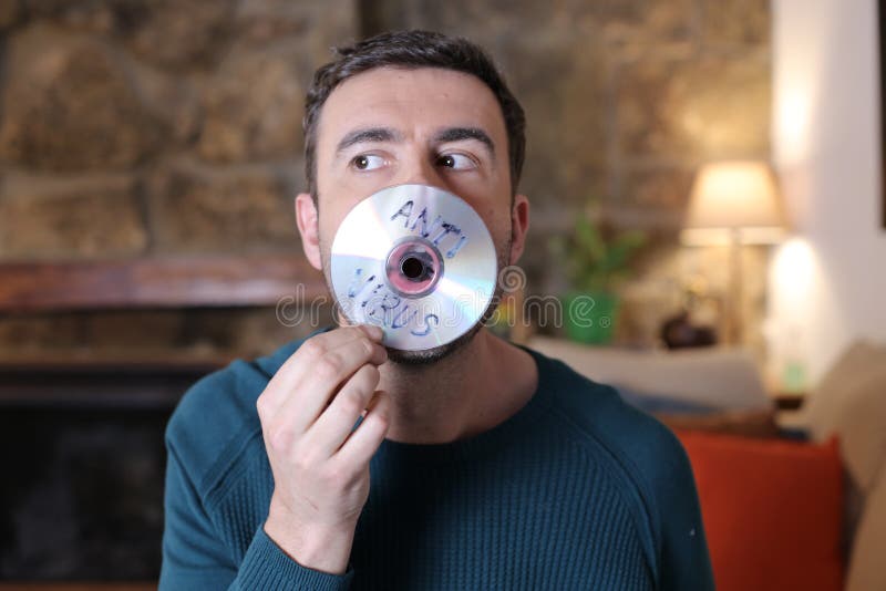 Man Using Hilarious Protective Mask Stock Image - Image of mask, disk ...