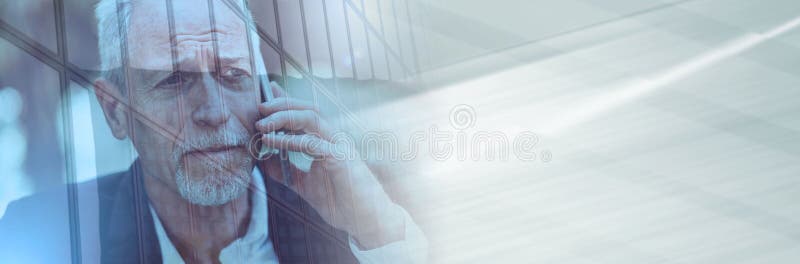 Man Using His Mobile Phone, Light Effect, Double Exposure Stock Photo ...