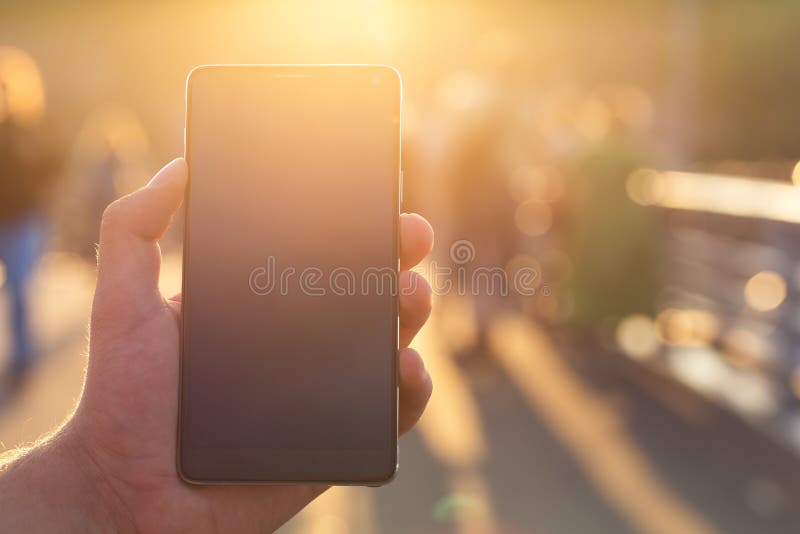 Man Using His Mobile Phone Outdoor Stock Image - Image of phone, cell ...