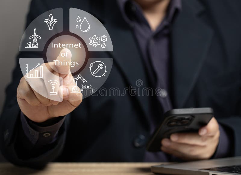 Man Using Internet of Things on Virtual Screen To Control Various Tasks ...