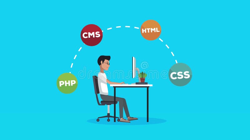 Programming Or Software Development Loopable Concept Isometric Laptop With Programming Code