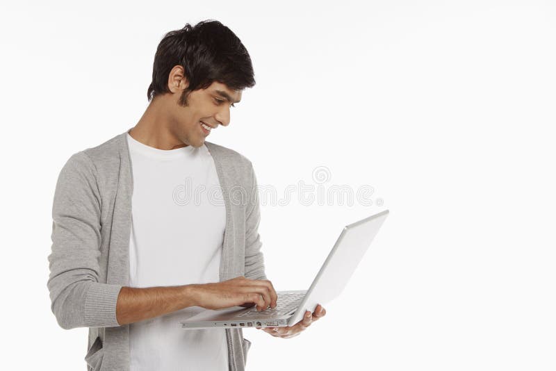 Man using laptop stock image. Image of individual, individuality ...