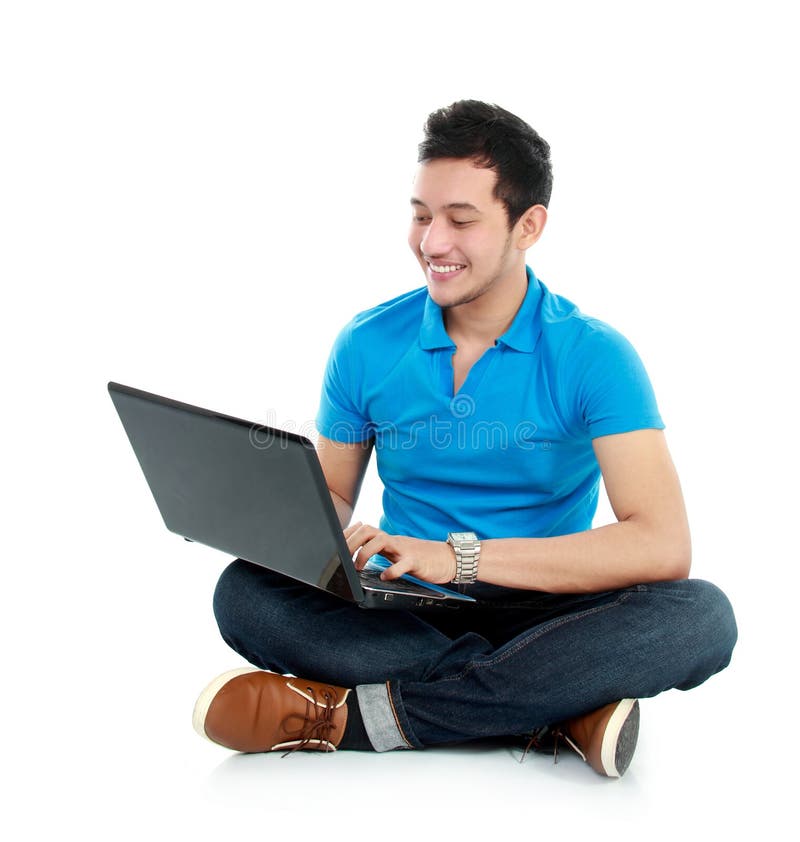 Relaxed man with laptop stock photo. Image of business - 1693660