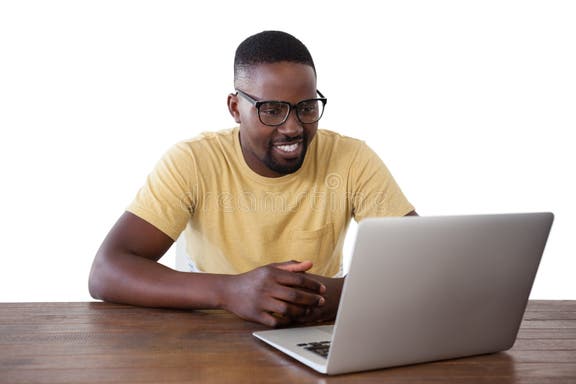 6,708 Black Man Using Computer White Background Stock Photos - Free ...