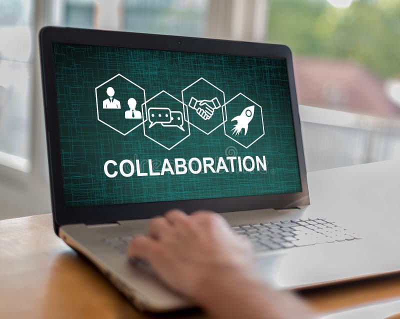 Collaboration Concept on a Laptop Stock Photo - Image of collaboration ...