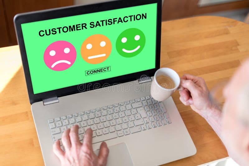 Customer Satisfaction Concept on a Laptop Stock Photo - Image of ...