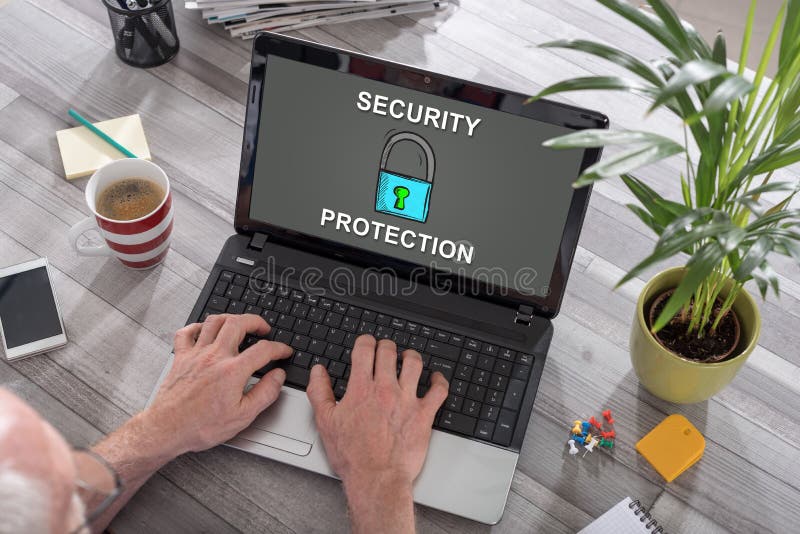 Cyber Security Concept on a Laptop Stock Image - Image of desk, padlock ... Cyber Security Concept on a Laptop Stock Image - Image of desk, padlock ...