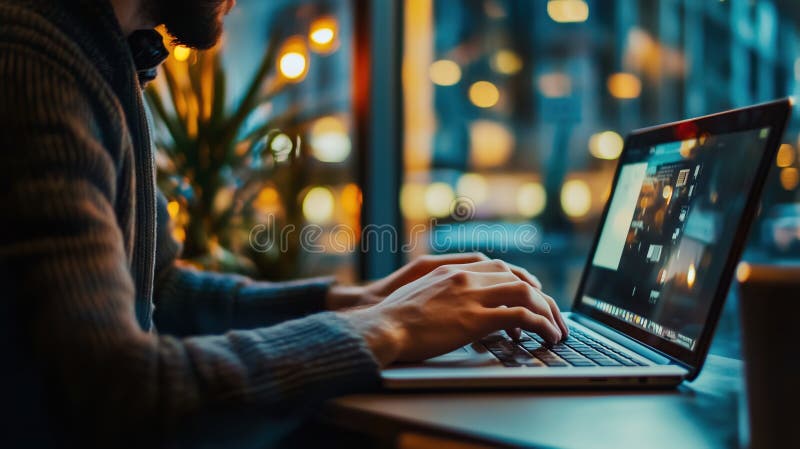 Man Using Laptop, Headhunting and Human Resources Stock Image - Image ...