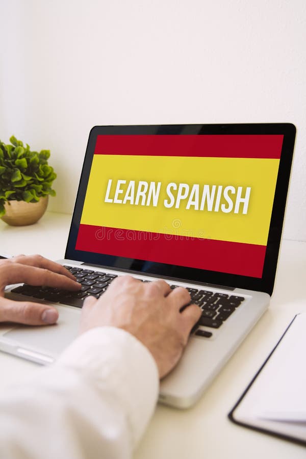 Learn Spanish Language Online Education Concept Stock Photo - Image of ...