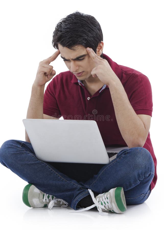 Man using laptop stock image. Image of shot, adult, stress - 36388293