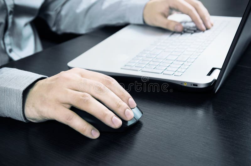 Laptop with White Keyboard and White Mouse Stock Image - Image of ...