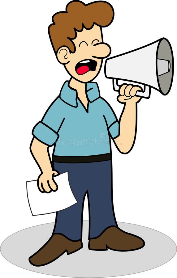 Man using megaphone stock illustration. Illustration of yell - 49214380