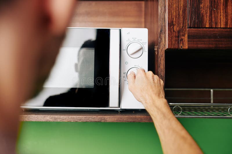 Man Heating Food in Microwave Stock Image - Image of house, microwave ...