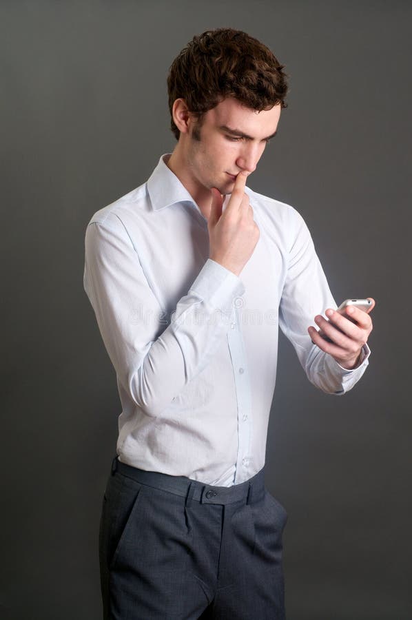 Man using mobile phone stock image. Image of successful - 21301439