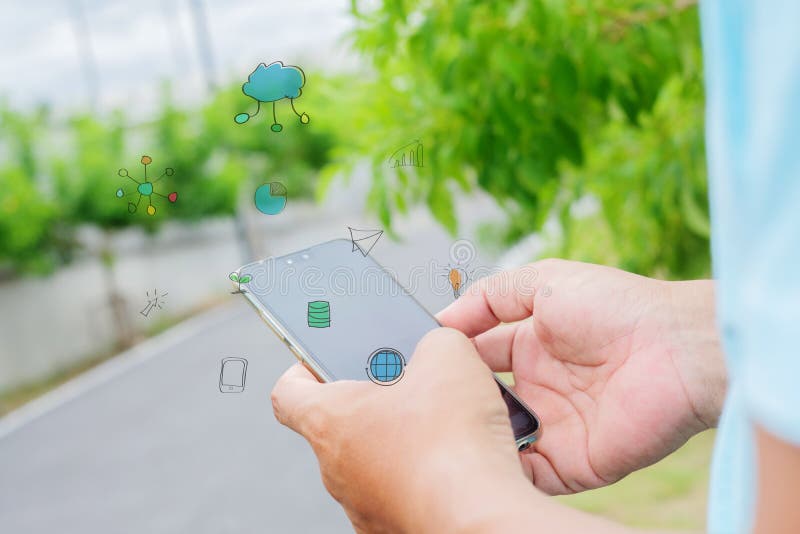 Man is using mobile phone stock image. Image of digital - 159982717