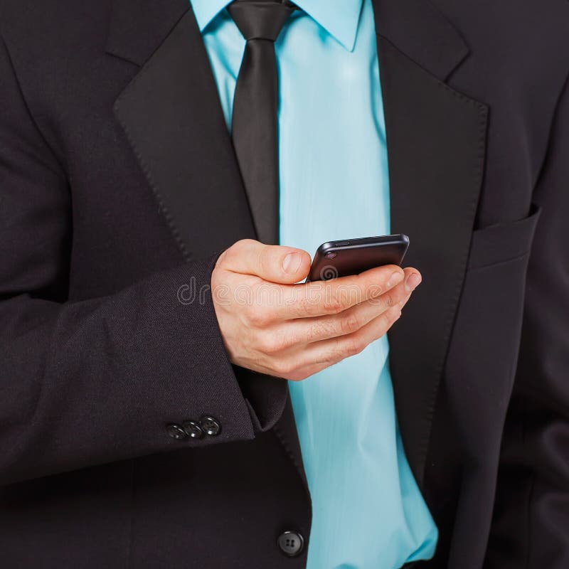Man Using Mobile Smart Phone Stock Photo - Image of holding, people ...