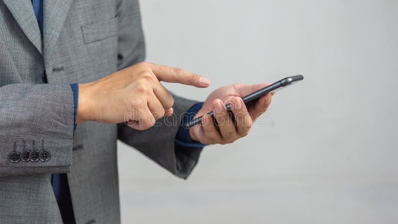 Man Using Mobile Smart Phone.Digital Technology Communications Concept ...