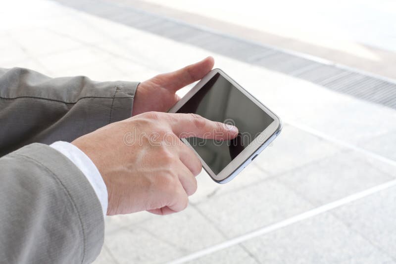 Man Using Mobile Smart Phone Stock Image - Image of mobile, hand: 36630433