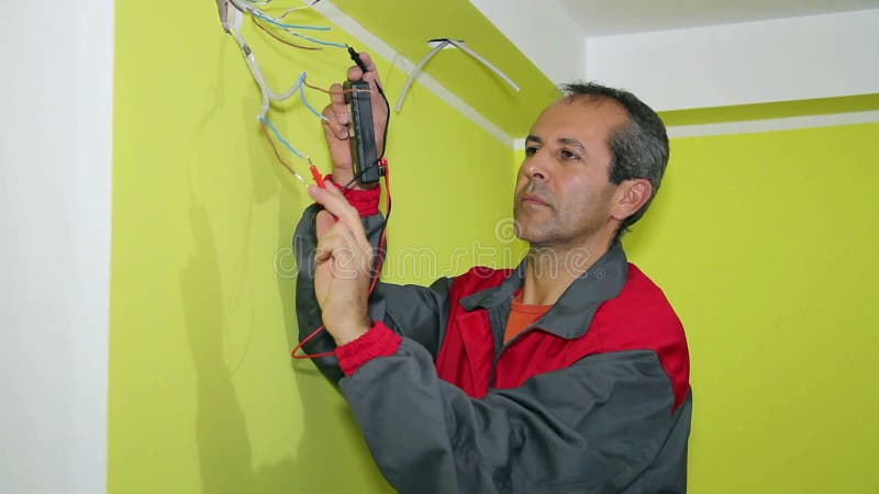 Electrician Working at Building Site Stock Video - Video of housing ...