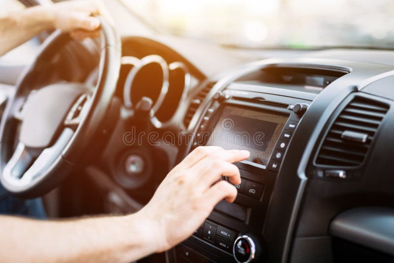 Man Using Navigation System while Driving Car Stock Image - Image of ... Man Using Navigation System while Driving Car Stock Image - Image of ...